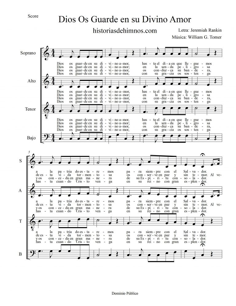 Dios os Guarde en su Divino Amor - Historias de himnos