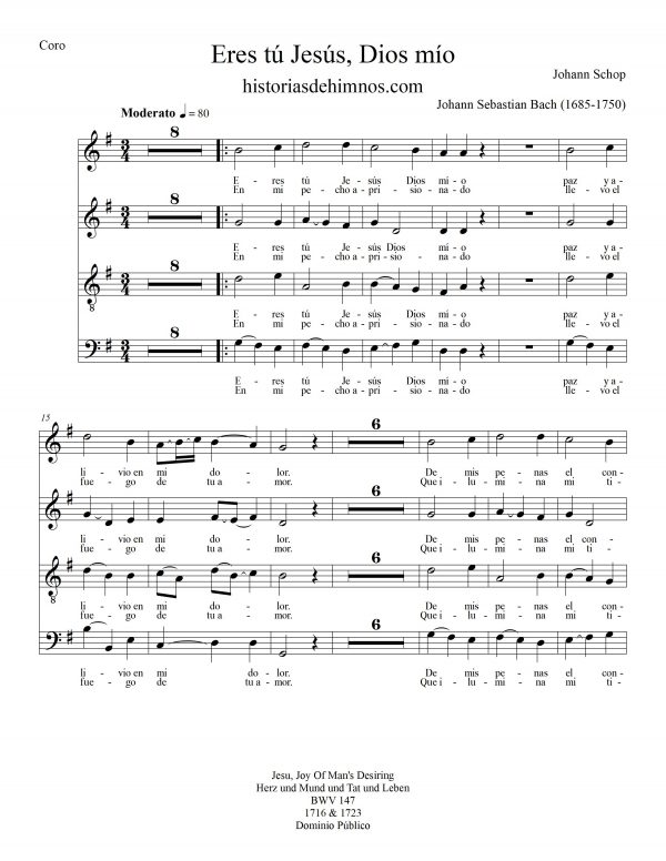 Eres tú Jesús, Dios mío (Jesu, Joy of Man’s Desiring) - Historias de himnos